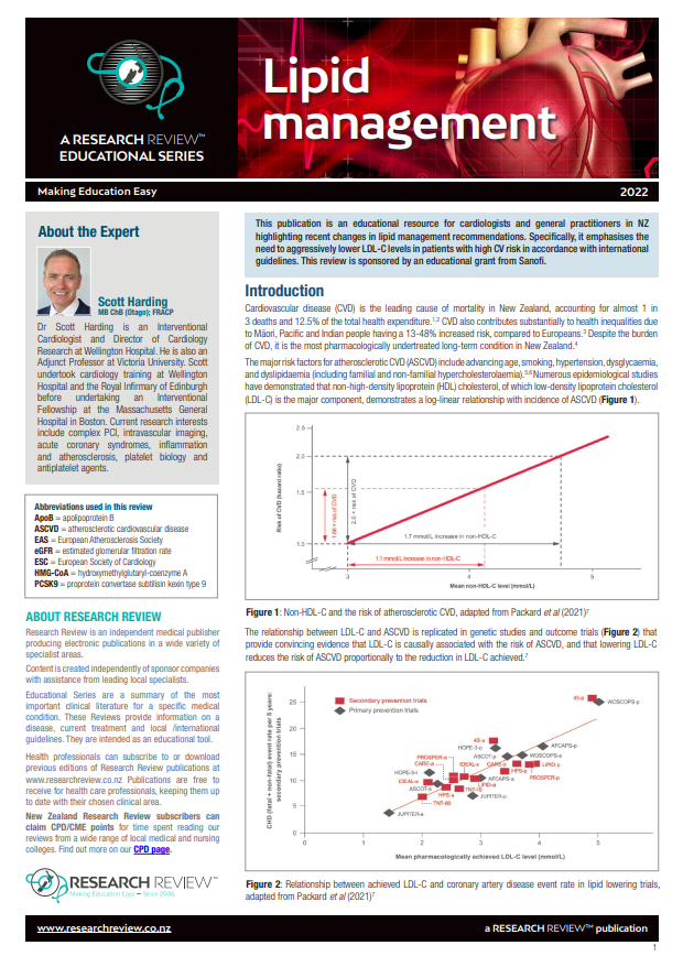Cardiology Research Review NZ Free Update | Educational Series: Lipid ...